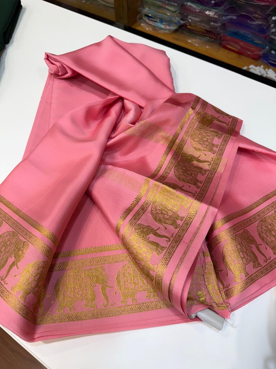 Mysore silk sarees elephant borders – Sri Chamundi Silks